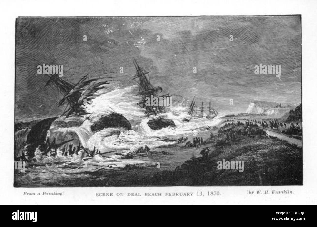 A painting titled 'Scene on Deal Beach', created by William Henry ...