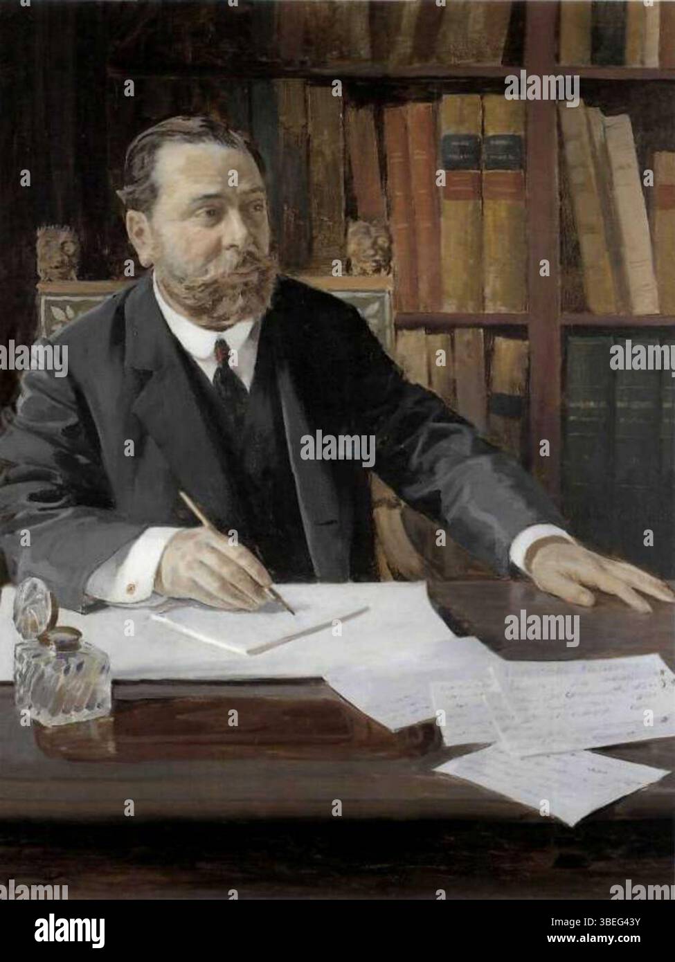 This 1910s portrait by Enrique Simonet shows Julio Burell Cuéllar, a ...