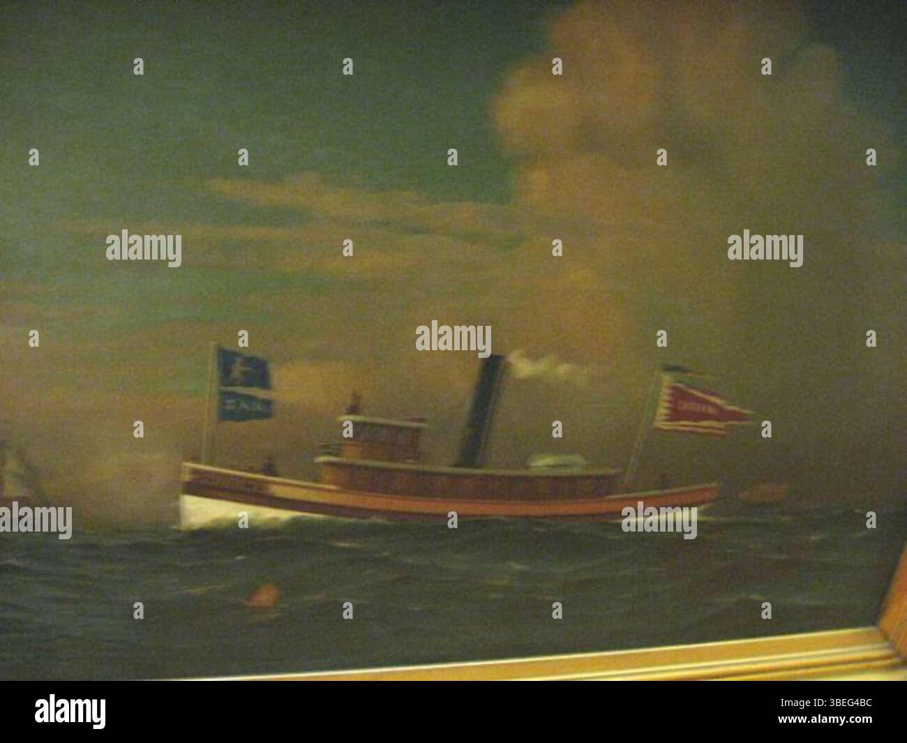 Painting of the tugboat 'Indian' by James Gale Tyler, created in 1945 ...