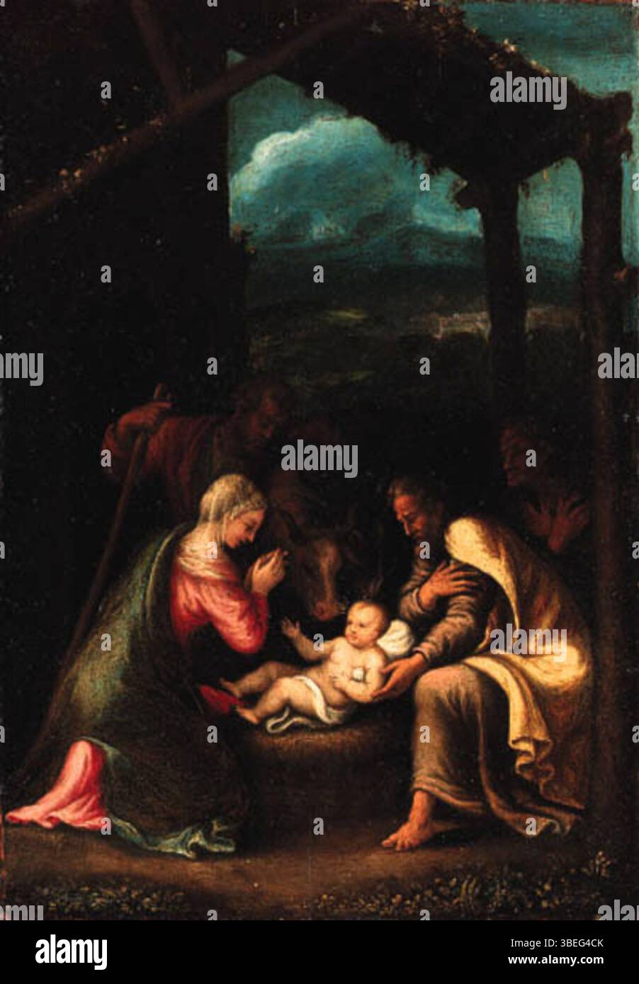This painting titled *The Nativity* by Giulio Pippi represents the ...