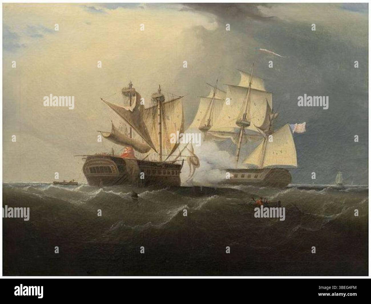 This 1813 painting after Thomas Birch depicts the dramatic capture of ...