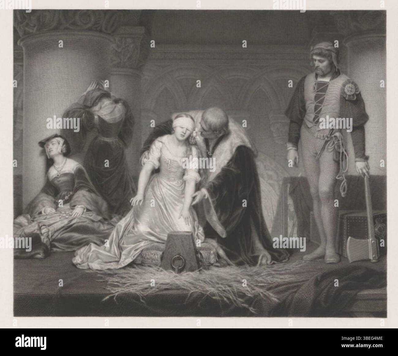 The Execution of Lady Jane Grey, painted by Paolo Mercuri before 1884 ...