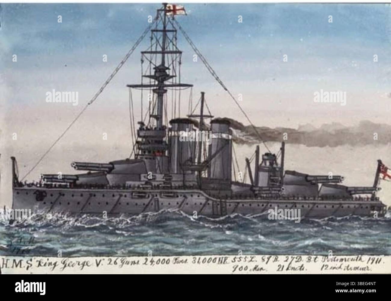 James Scott Maxwell’s 1914 artwork of the H.M.S. King George V, created ...