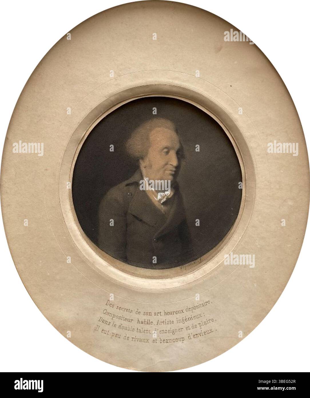 The 1799 portrait of composer Alessandro Fridzeri, drawn by Alexandre ...