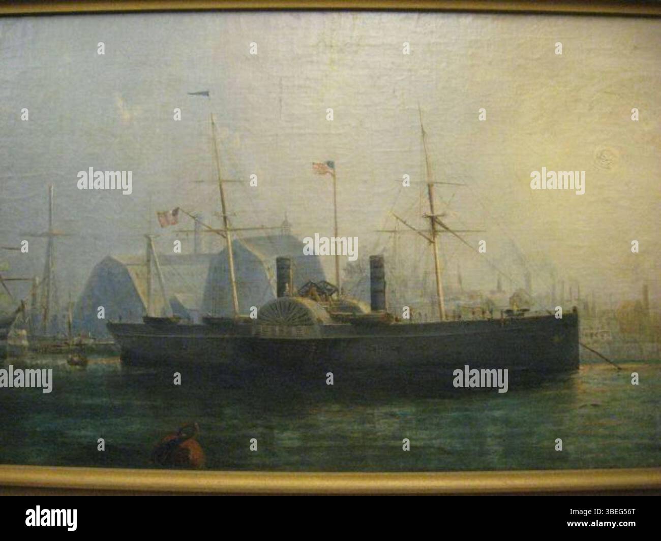 A painting of the U.S. Steamship 'Vanderbilt', created in 1939 ...