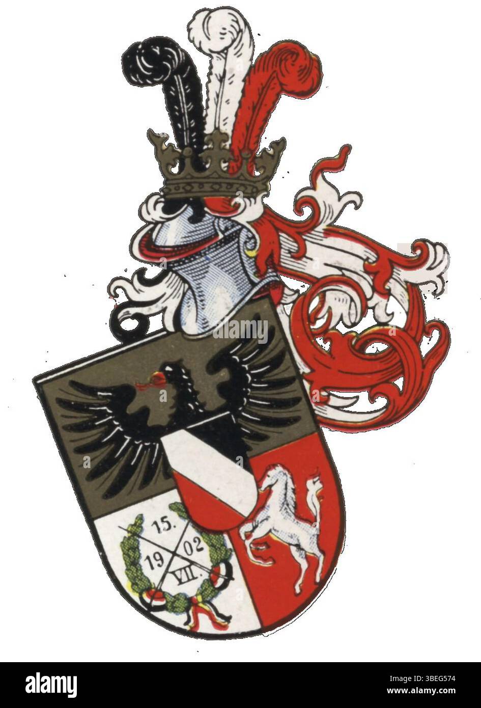Printed coat of arms of the VDSt Münster student fraternity, published ...