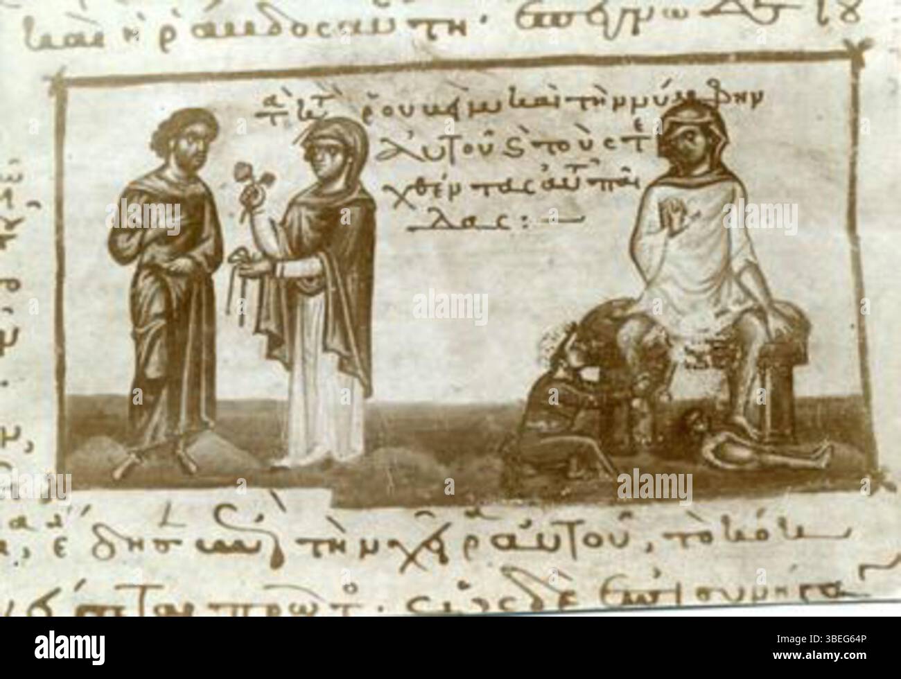 Genesis 38, depicted in a manuscript from the 12th century by the Greek ...