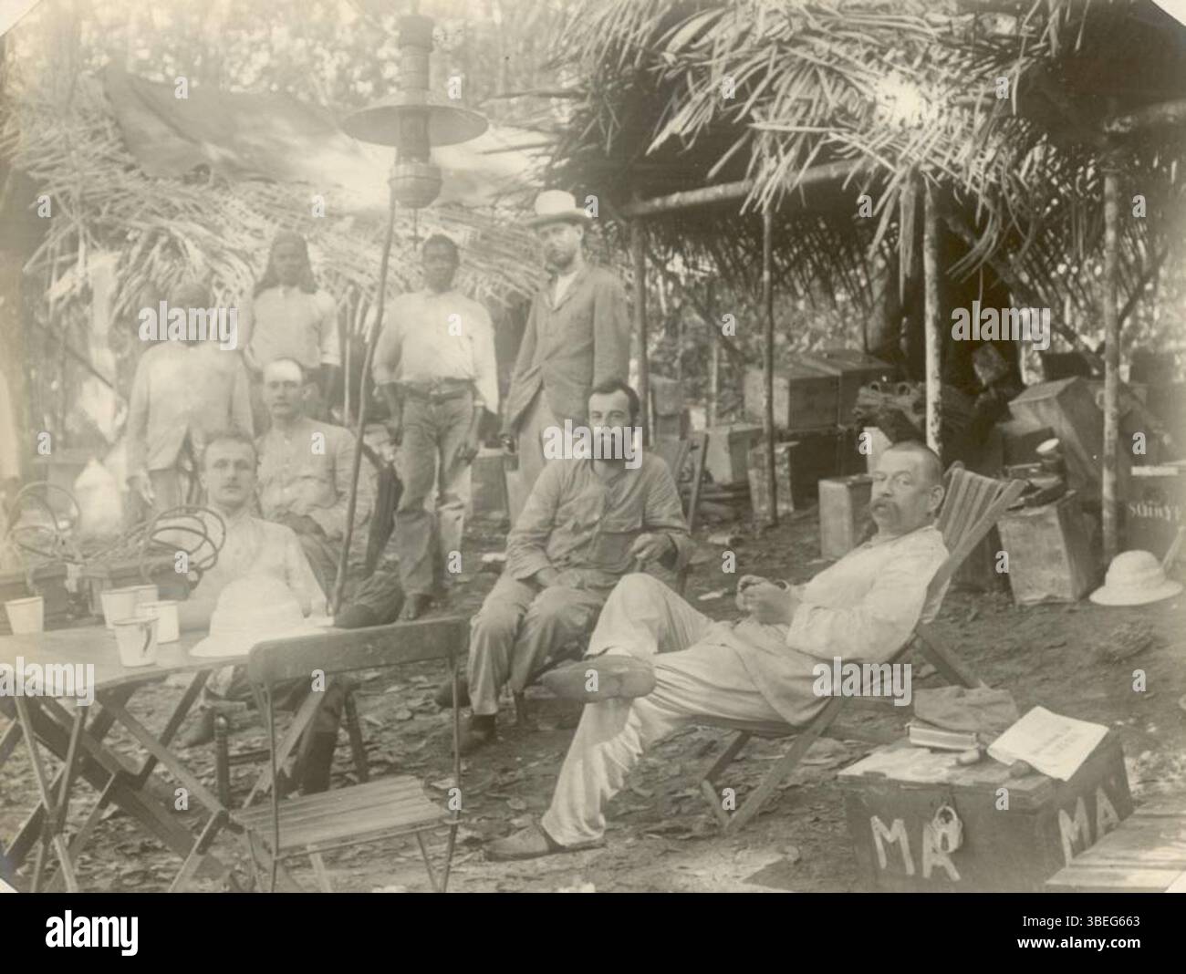 This photograph shows the camp of the Gonini expedition near the Nassau ...
