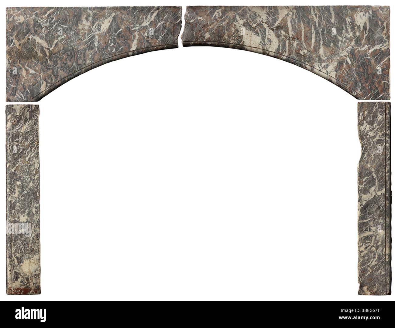 This early 18th-century fireplace mantel is crafted from Saint-Hubert ...