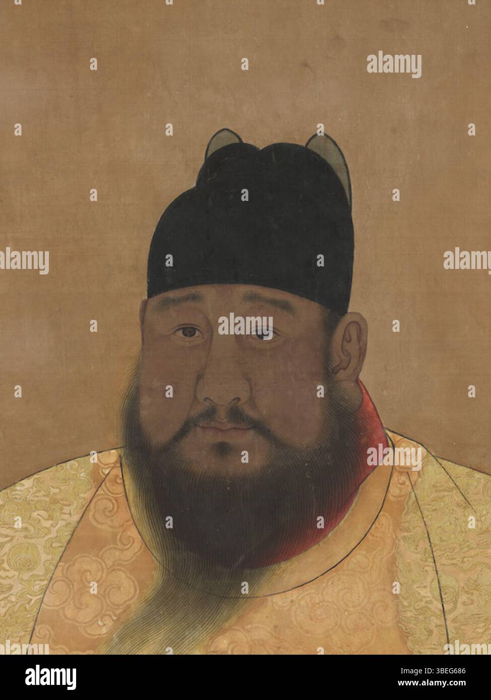 This seated portrait depicts Emperor Xuanzong of the Ming Dynasty. The ...