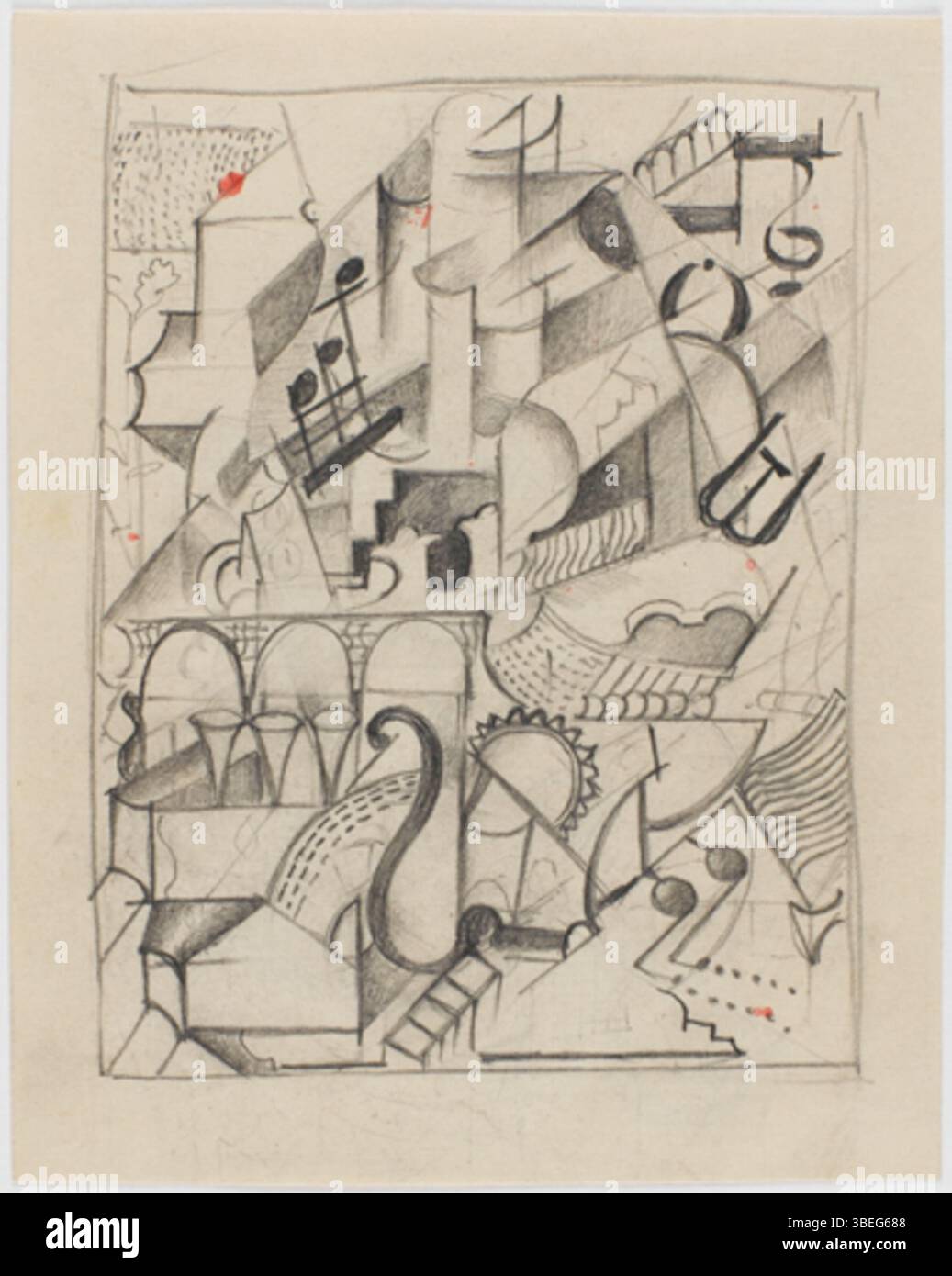 Kazimir Malevich's 1913 drawing of musical instruments showcases his ...