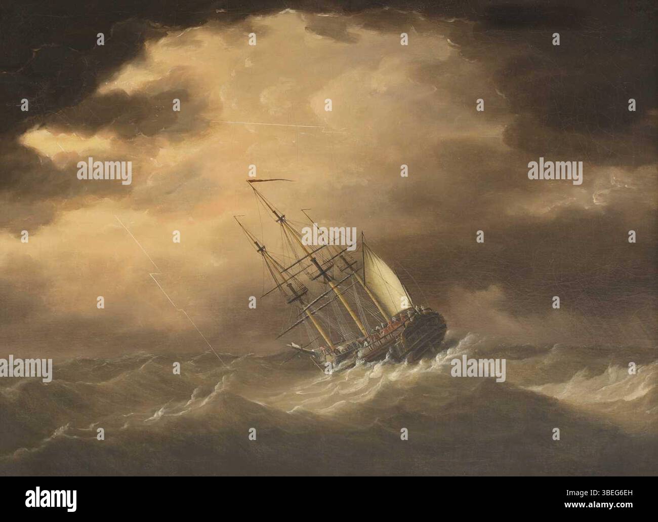 'The West Indiaman 'Britannia' in a storm' is a painting by Francis ...