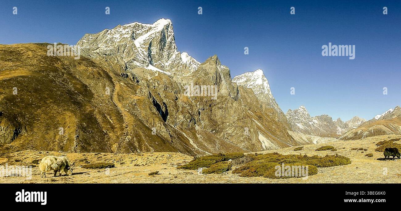 Periche Valley. mount Everest trekking route,. Sagarmatha National Park ...