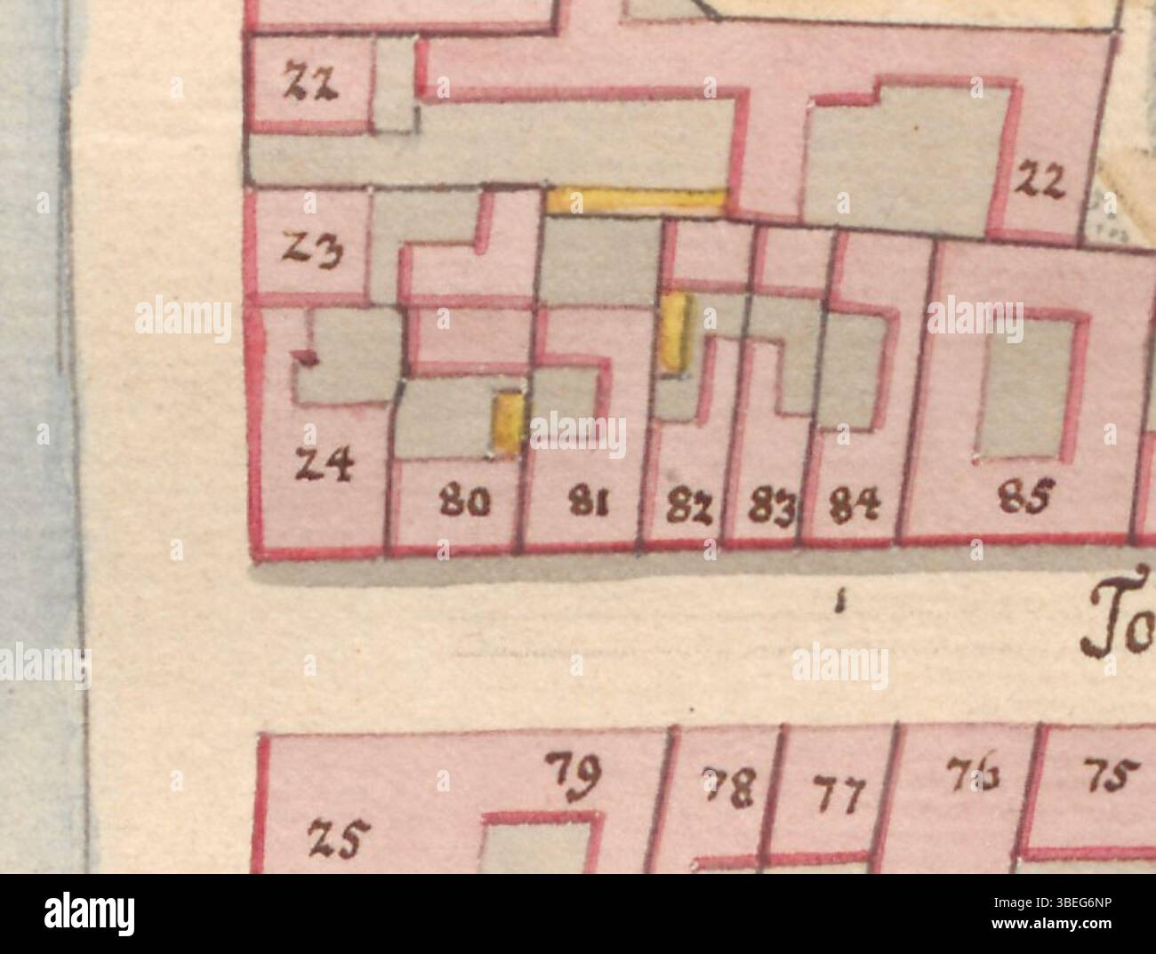 Christian Gedde's 1756 map of Sankt Annæ Øster Kvarter in Copenhagen ...