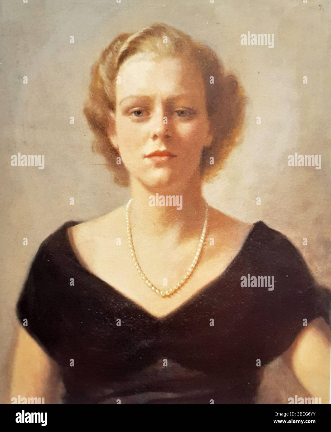 An oil painting of Mrs. Doris Bowyer, created by Edward Francis Wells ...