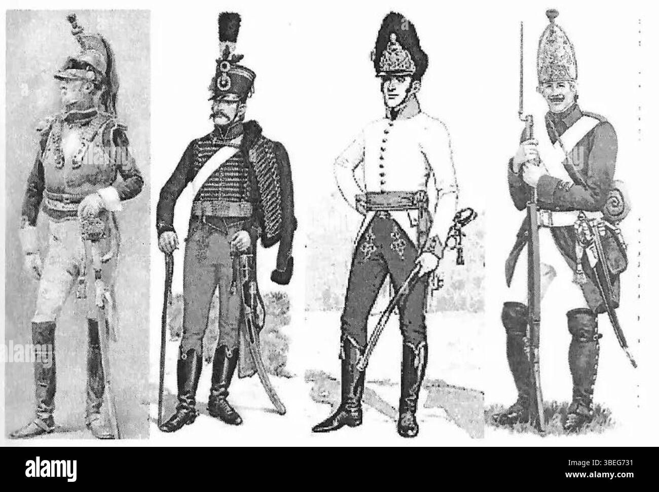 This series of military uniforms from 1790-1810, based on lithographs ...
