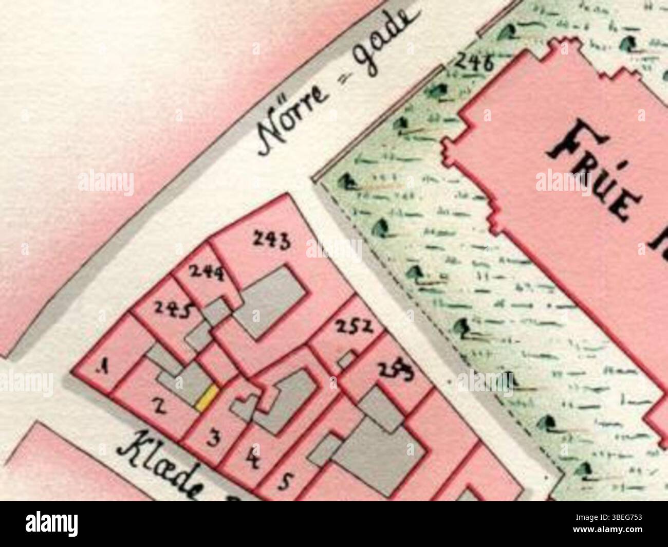 Christian Gedde's map of Klædebo Kvarter, created in 1757, is an ...