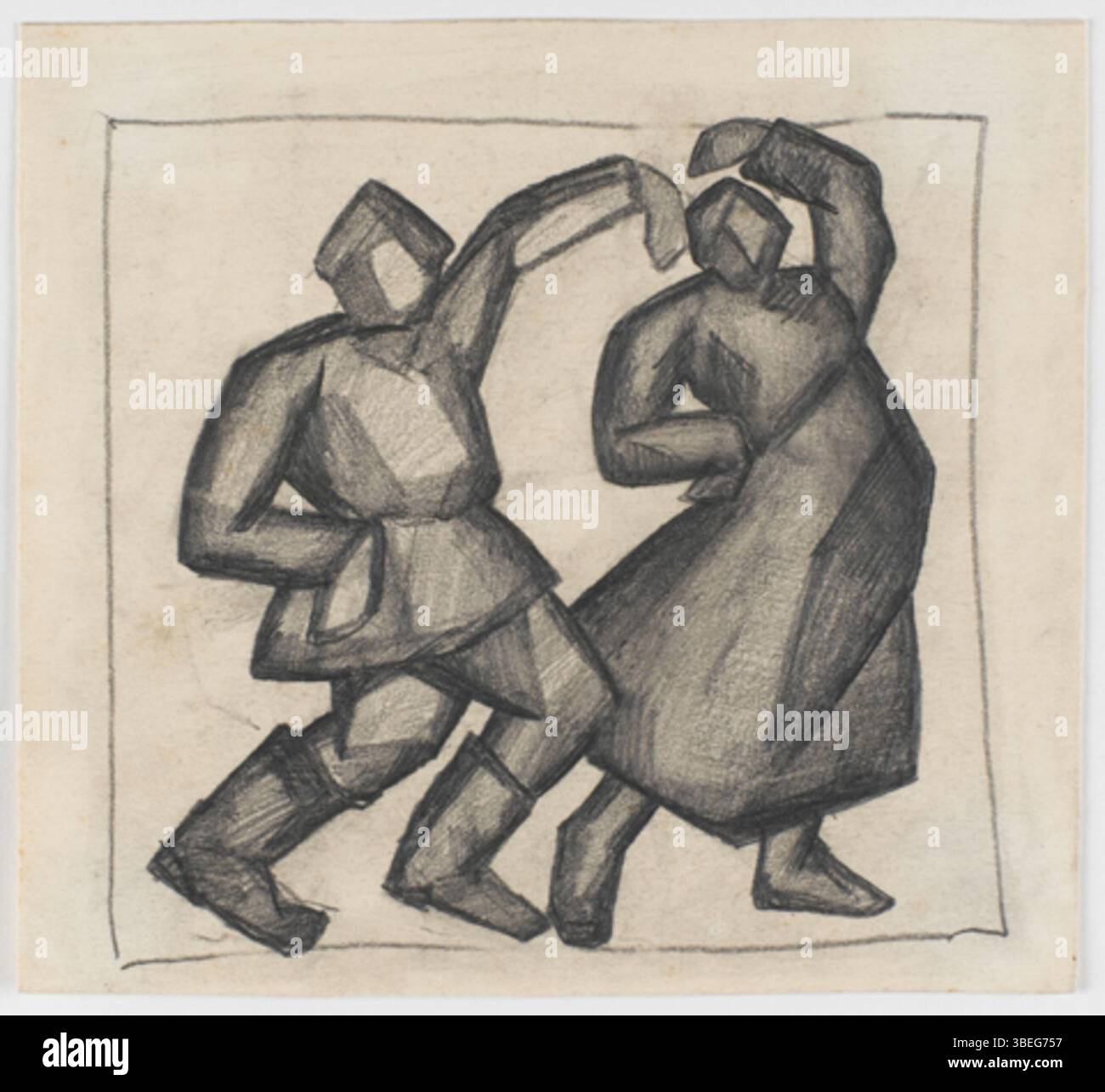 'Dancing Peasant Couple' is a 1912 drawing by Kazimir Malevich ...