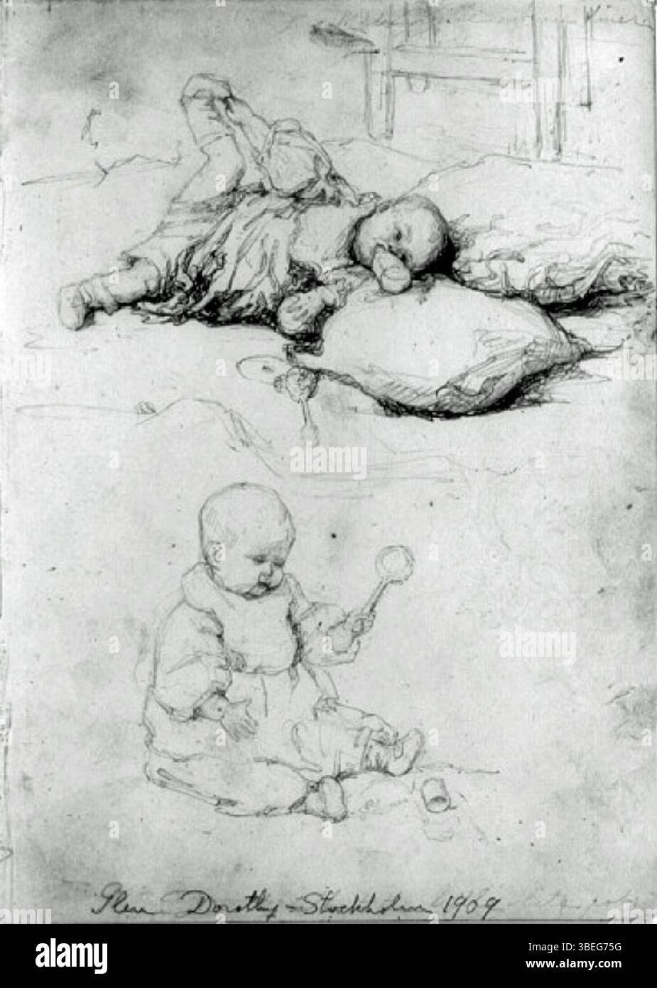 Ingeborg Lindborg (1875–1950) presents a baby in two different ...