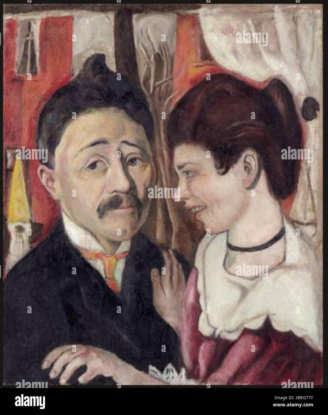 Max Beckmann's 'Portrait of Carl Couple' (1918) presents a formal ...