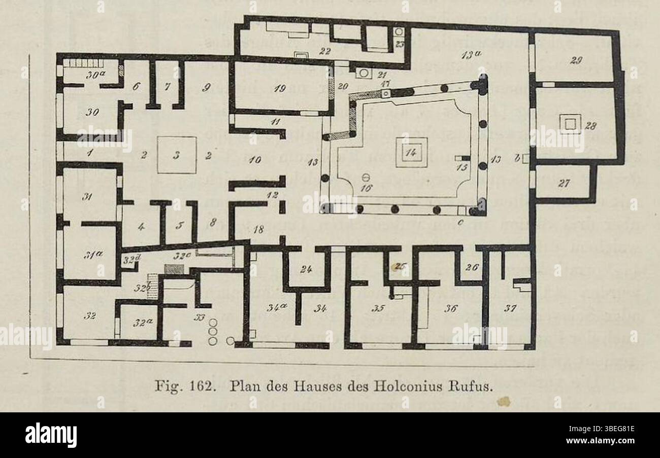 The plan of the House of Holconius Rufus, from Pompeii, is based on ...