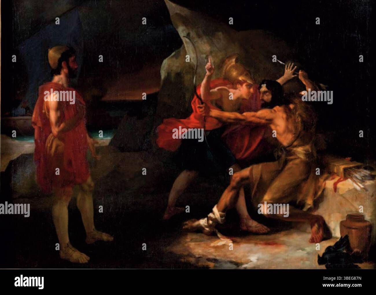 Jules-Auguste-Edmond Savouré's 1828 painting depicts the Greek heroes ...