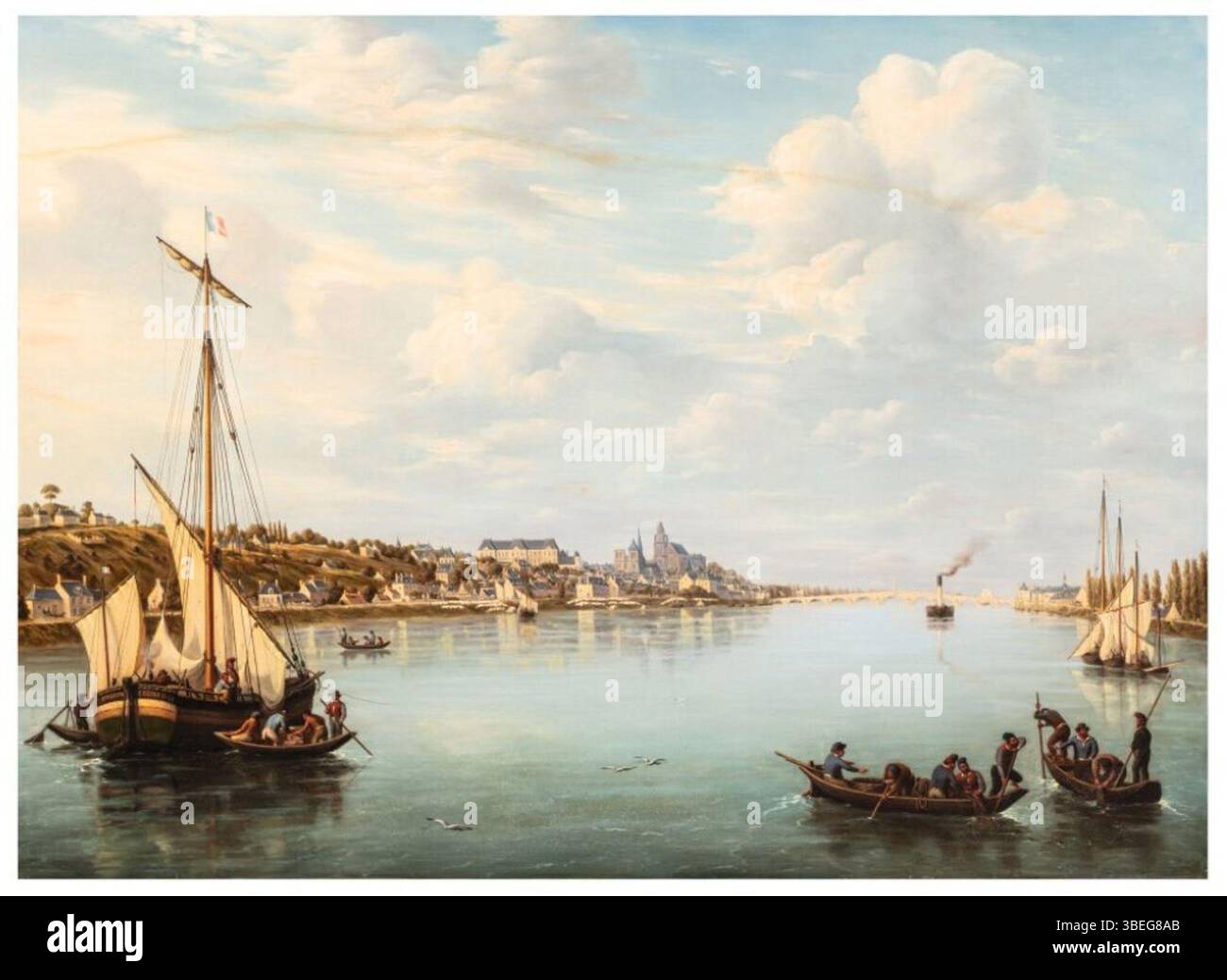 This artwork by Charles Boileux offers a detailed view of the Château ...