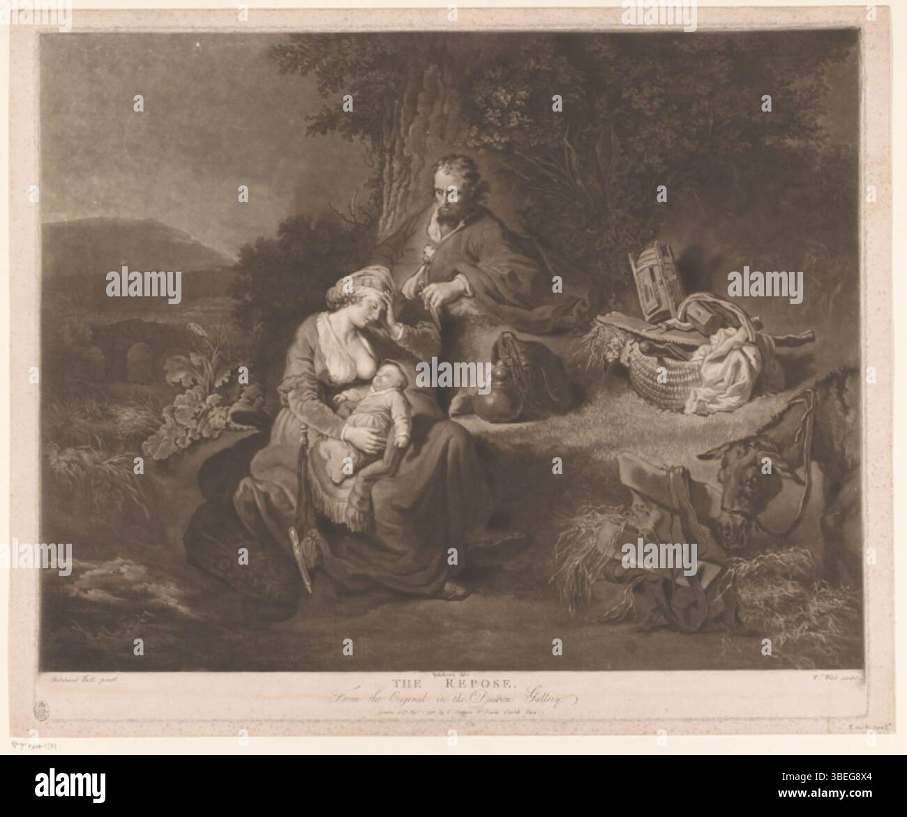 This work, 'Rest on the Flight into Egypt', painted by Crescentius ...
