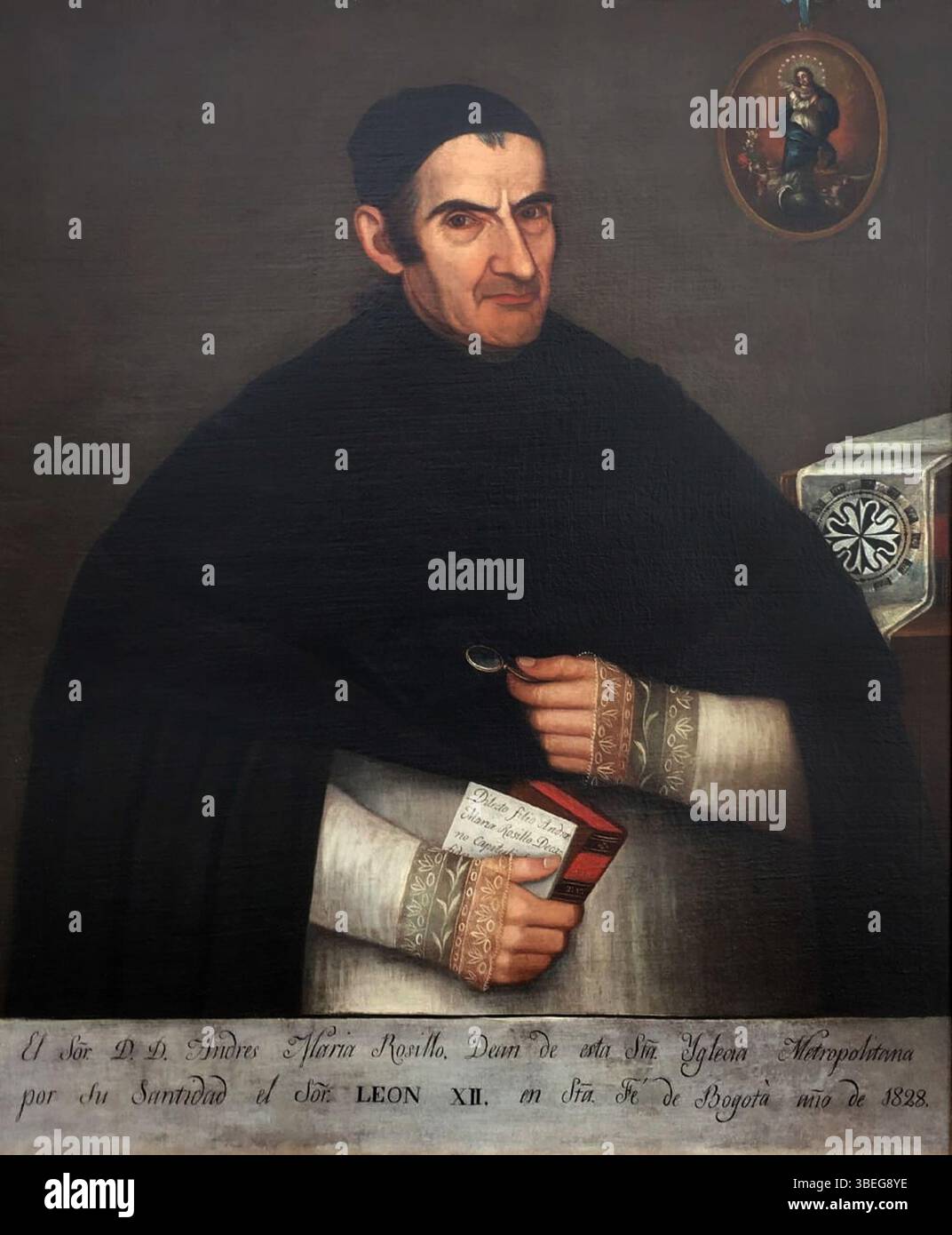 Oil painting attributed to José Celestino Figueroa, portraying Andrés ...