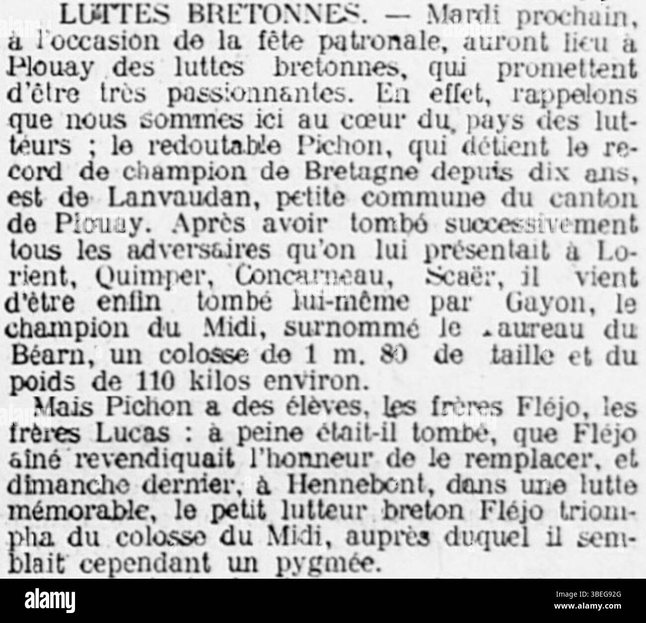 An article from the French newspaper 'L'Ouest-Éclair' from August 27 ...