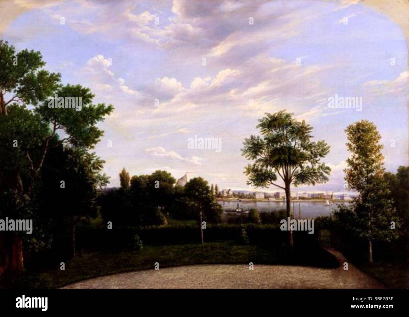 This 1857 painting shows the East River and Blackwell's Island in New ...