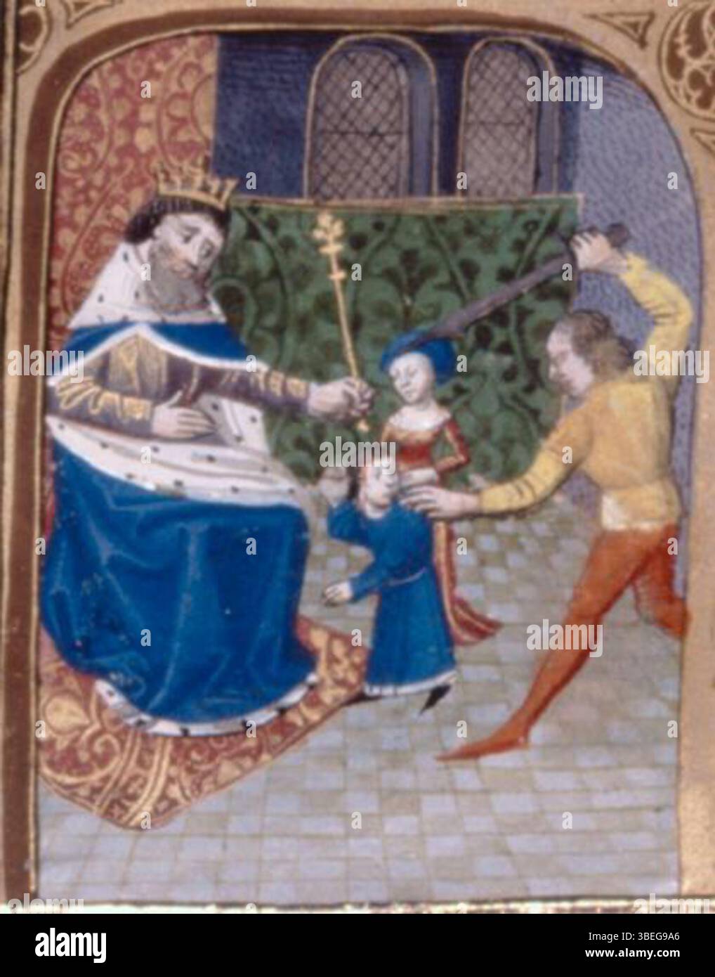 This painting from 1450 depicts the murder of Lausus, Rhea Ilia's ...