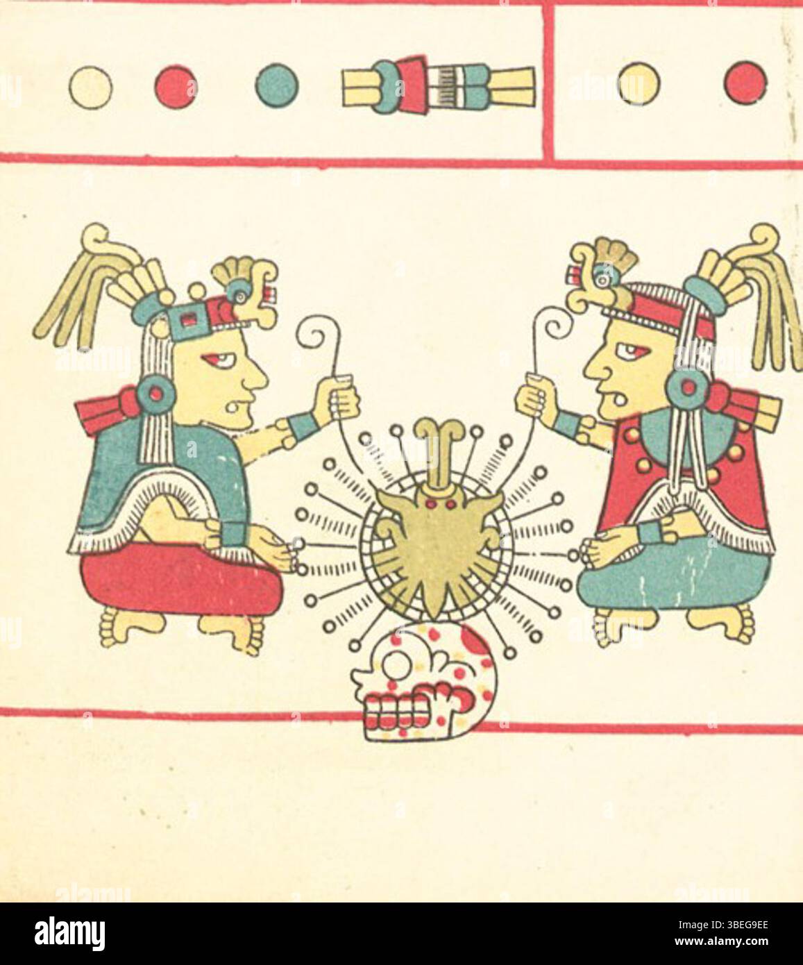 Ometecuhtli and Omecihuatl, deities in Aztec mythology, are depicted in ...