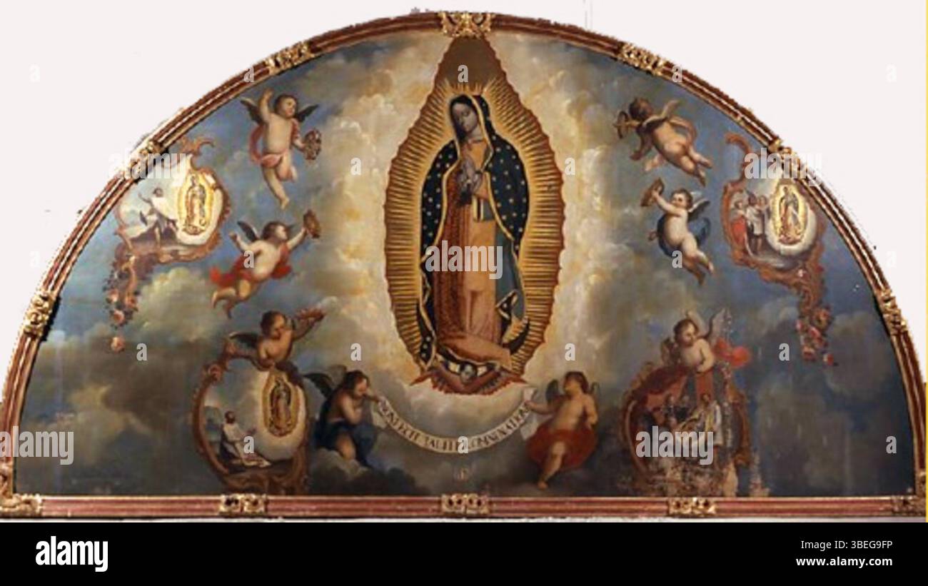 José Padilla's 1759 painting depicts the Virgin of Guadalupe along with ...