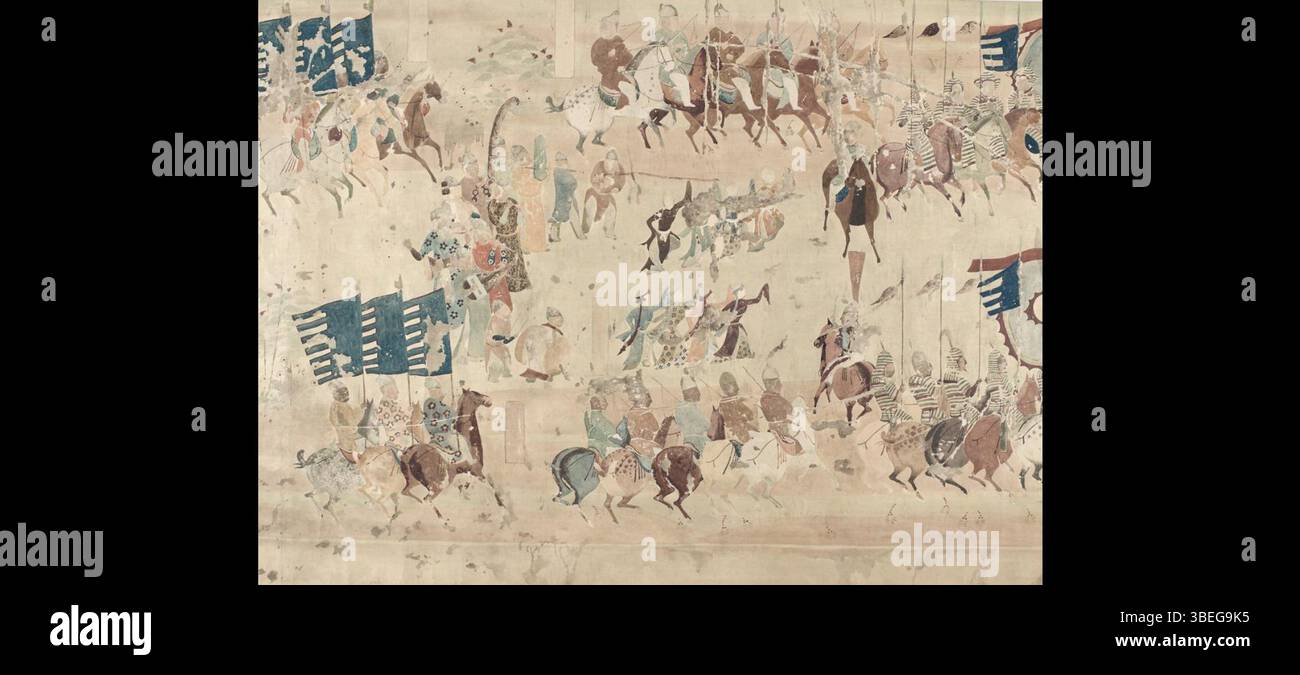 The sixth mural in the Zhang Yichao victory procession series from the ...