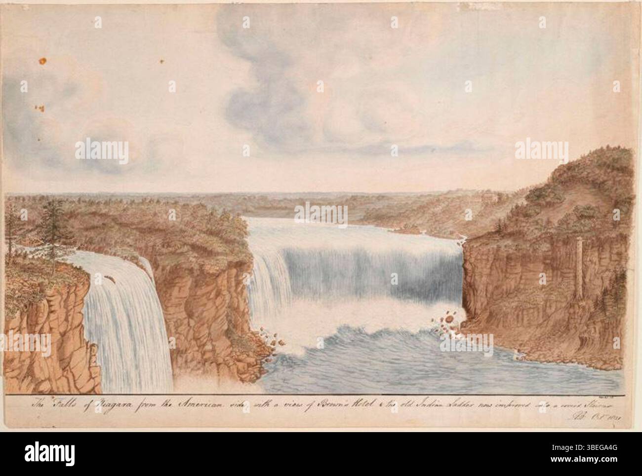 Ralph Gore’s 1821 painting, 'Niagara Falls from the American Side ...