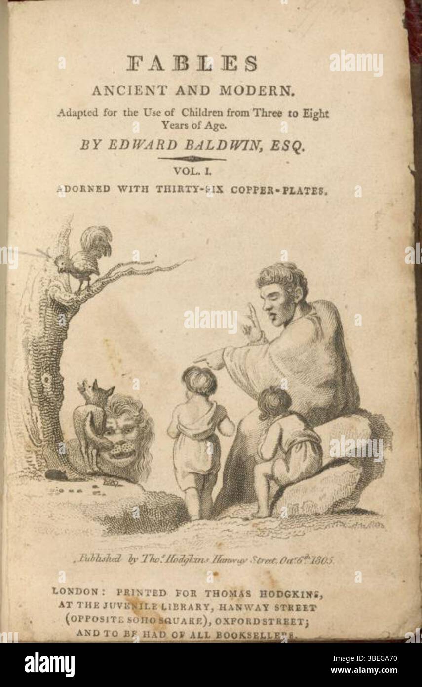 The frontispiece of Godwin's 1805 'Fables Ancient and Modern' features ...
