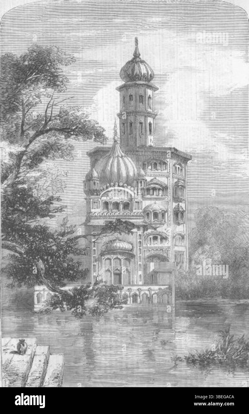 The painting of the 'Akalis' Tower' (Gurdwara Baba Atal Rai) in ...