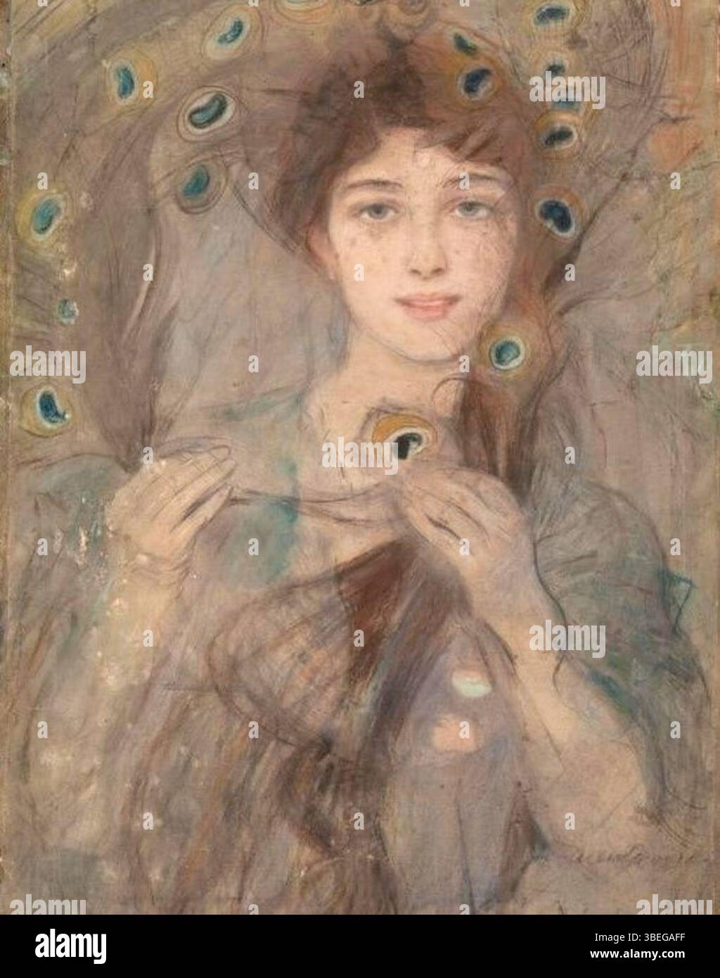 *Dama w pawich piórach* (Lady in Peacock Feathers) by Teodor Axentowicz ...