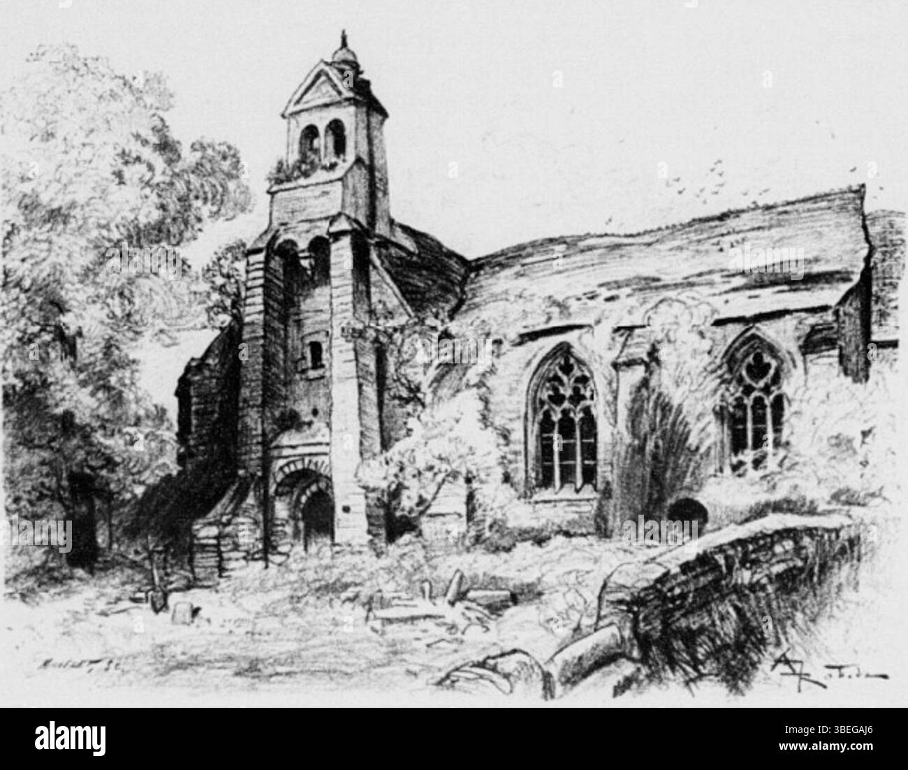 Albert Robida’s 1900 drawing depicts the Chapel of the Madeleine in ...