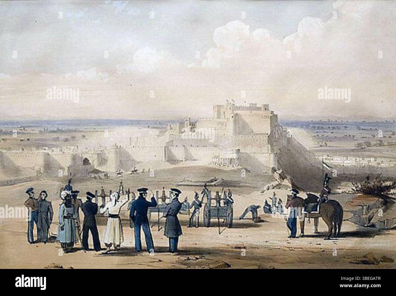 An illustration of the town of Ghuznee, created by Lieutenant Thomas ...