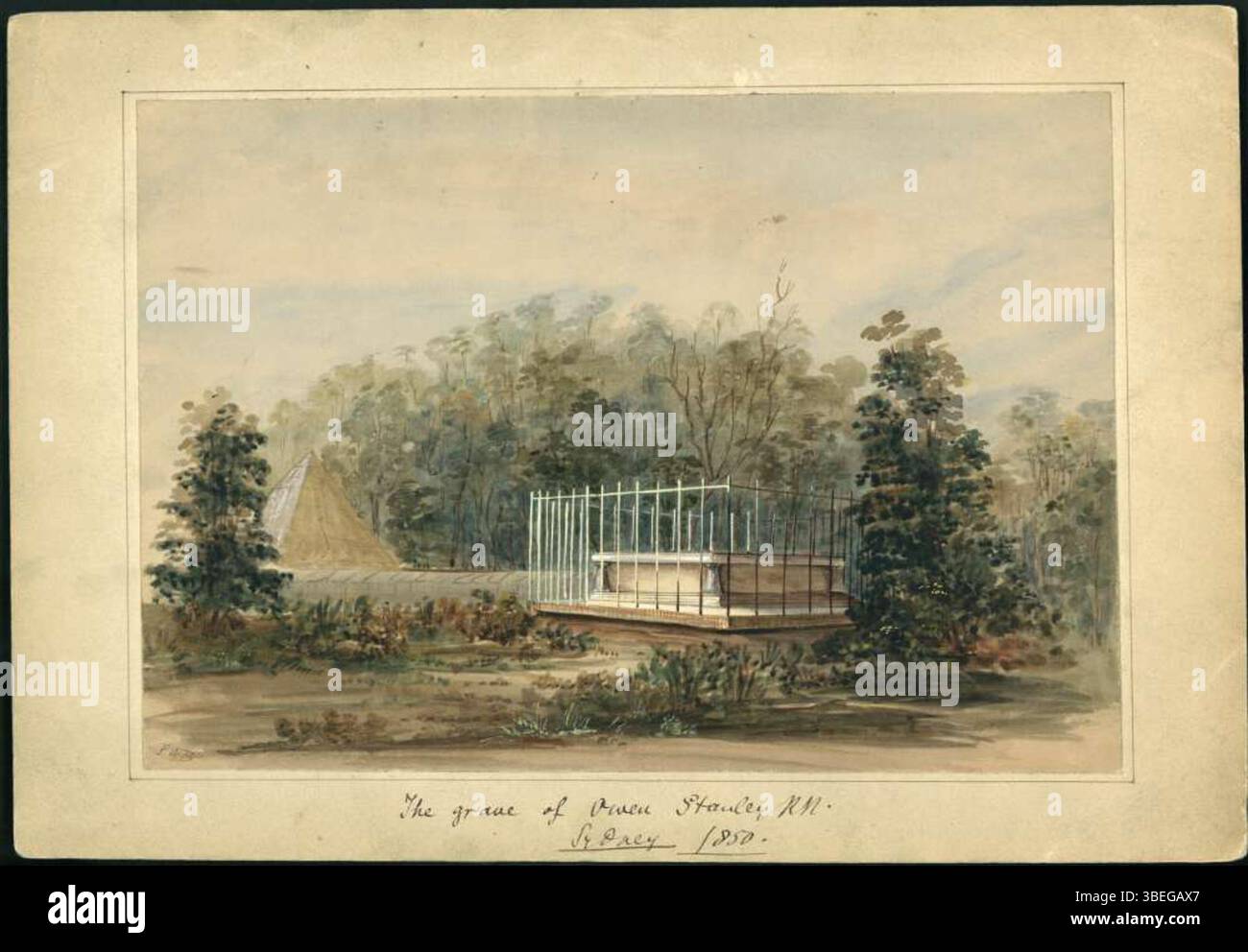 This image by Edward Wolfe Brooker depicts the gravestone of Owen ...