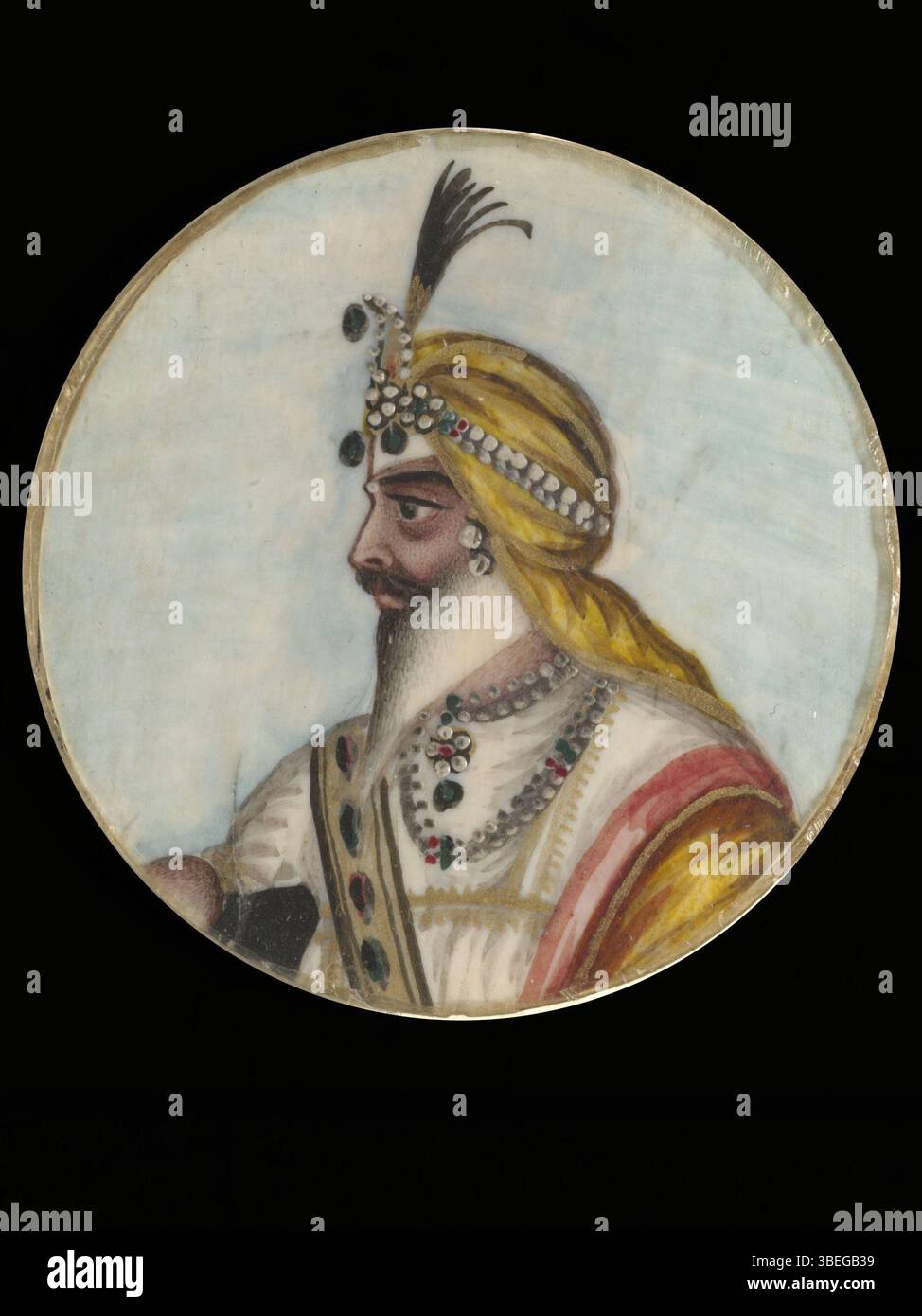 This ivory painting of Chattar Singh Attariwala, created between 1850 ...