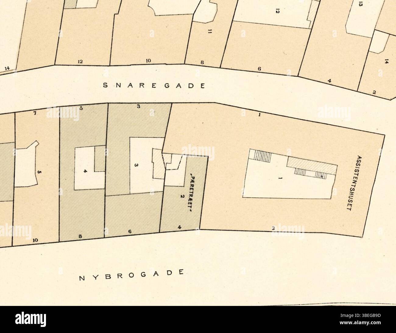 This map, titled 'Carré-Planer af Kjøbenhavn Snarens - Kvarter', was ...