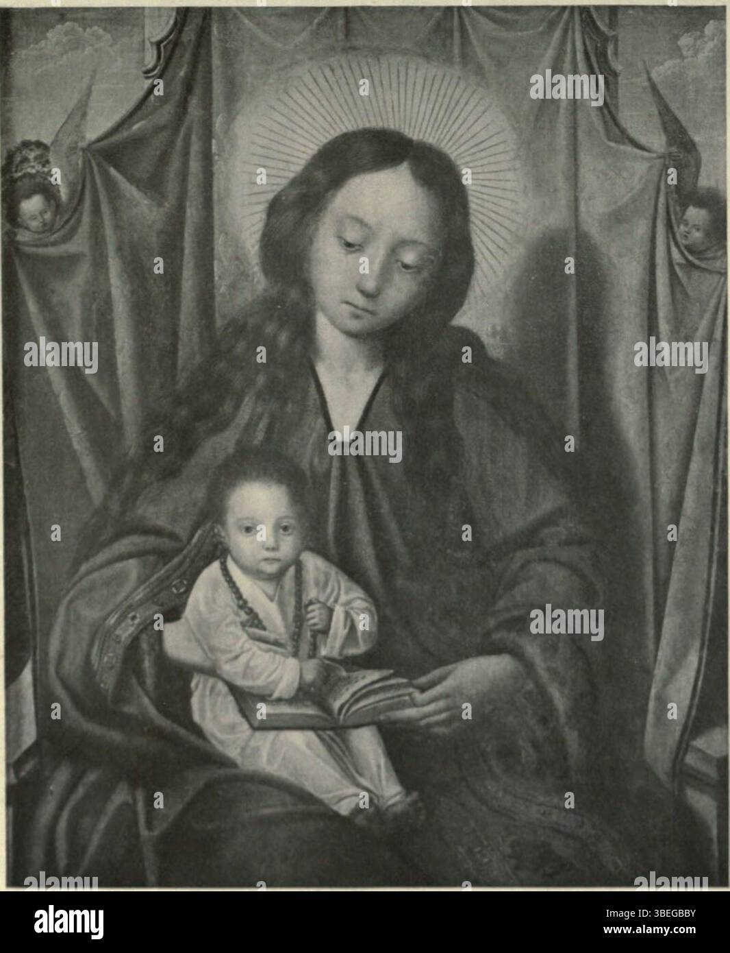 This painting, attributed to Quinten Metsys, features the Madonna with ...