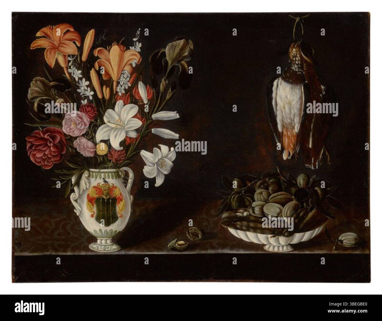 Giovanni Quinsa’s still life painting features a heraldic vase filled ...