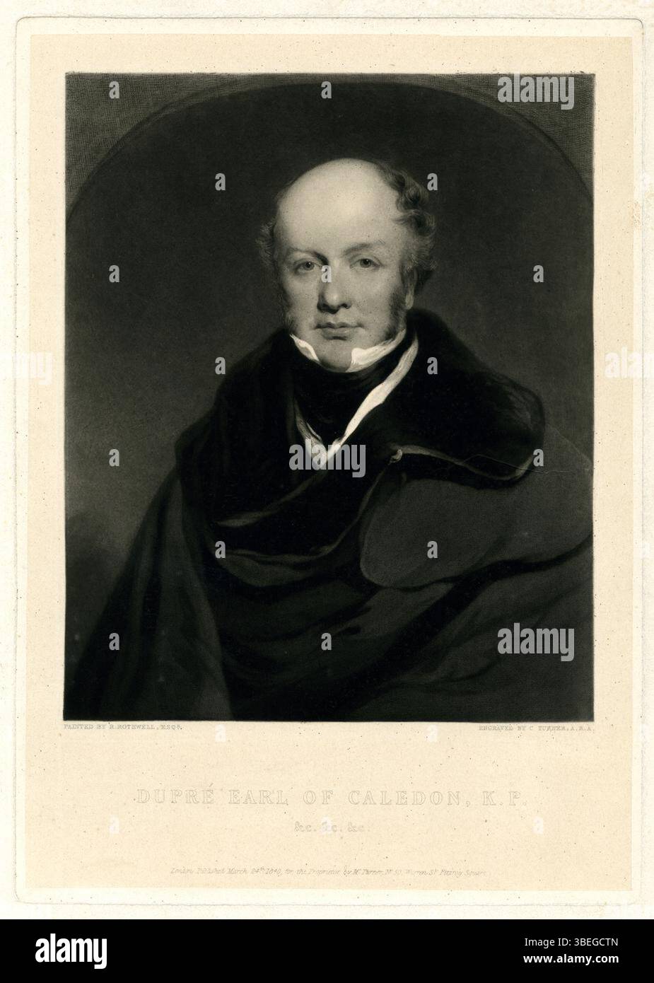 A 1840 print depicting Du Pre Alexander, 2nd Earl of Caledon, created ...