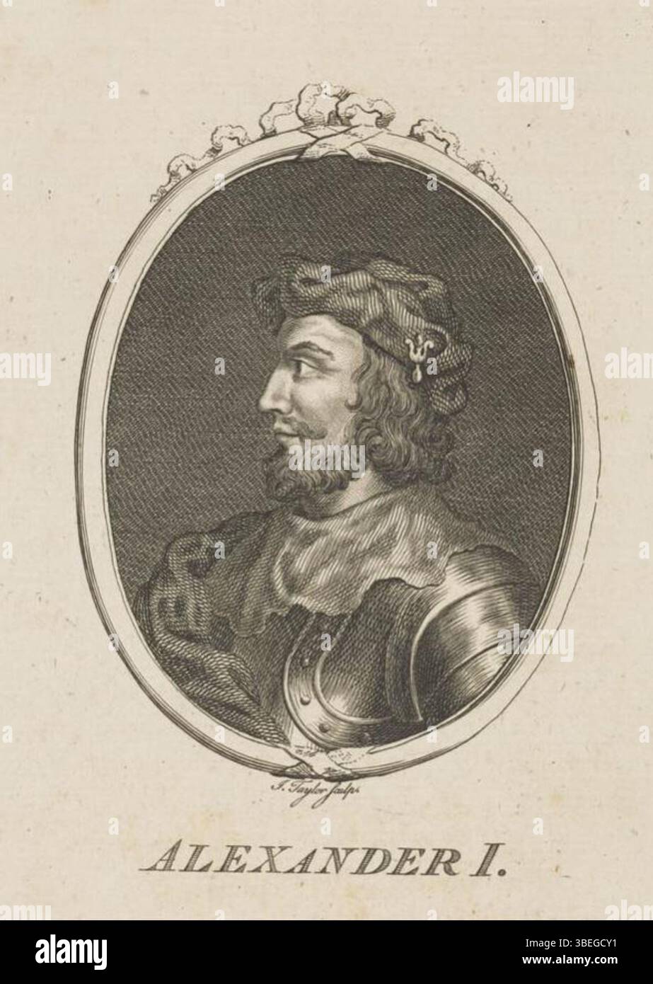 Alexander I, King of Scotland, is portrayed in this 19th-century ...