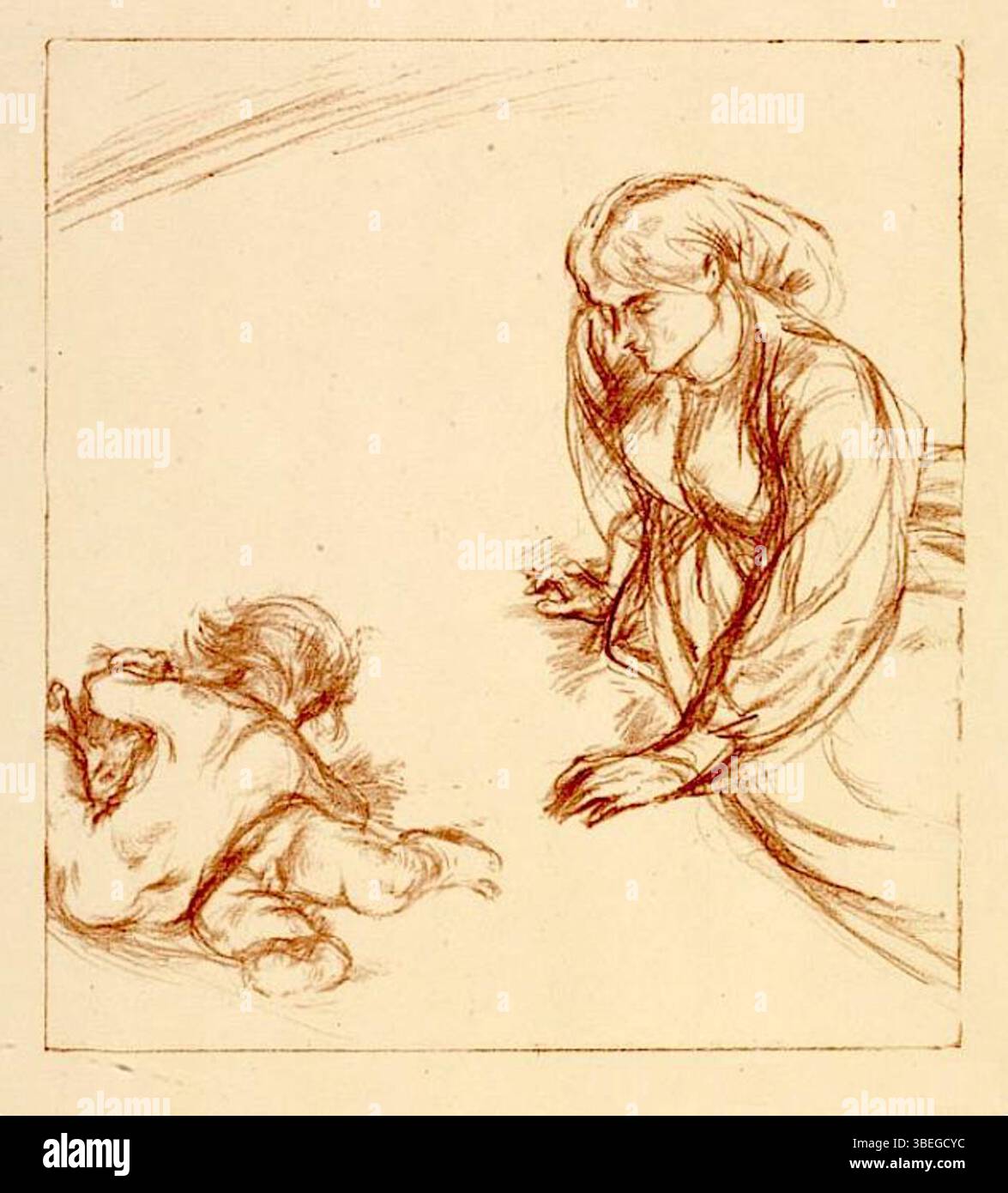 'La Lutte enfantine' (The Nursery Floor), a 1897 lithographic print by ...