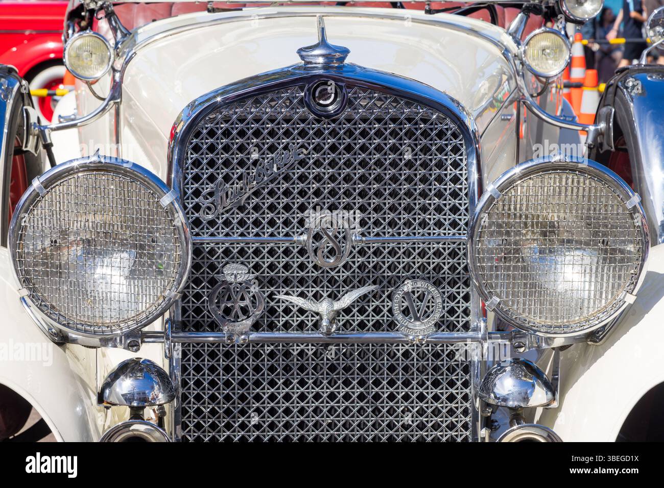 The grille of a 1930 Studebaker President Eight Roadster, with ...